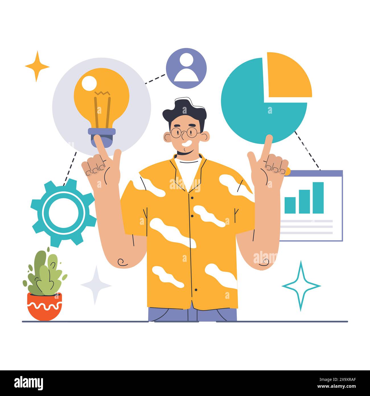 Resource allocation concept. A vibrant vector illustration displaying a ...