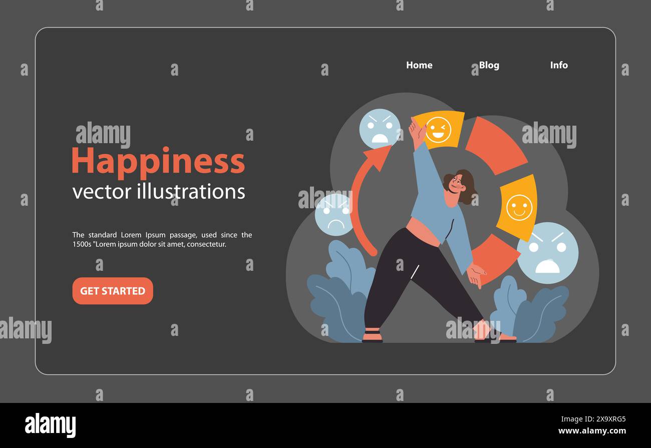 Woman navigating happiness, charting her joy amidst emotions. Rising above challenges, focusing ...