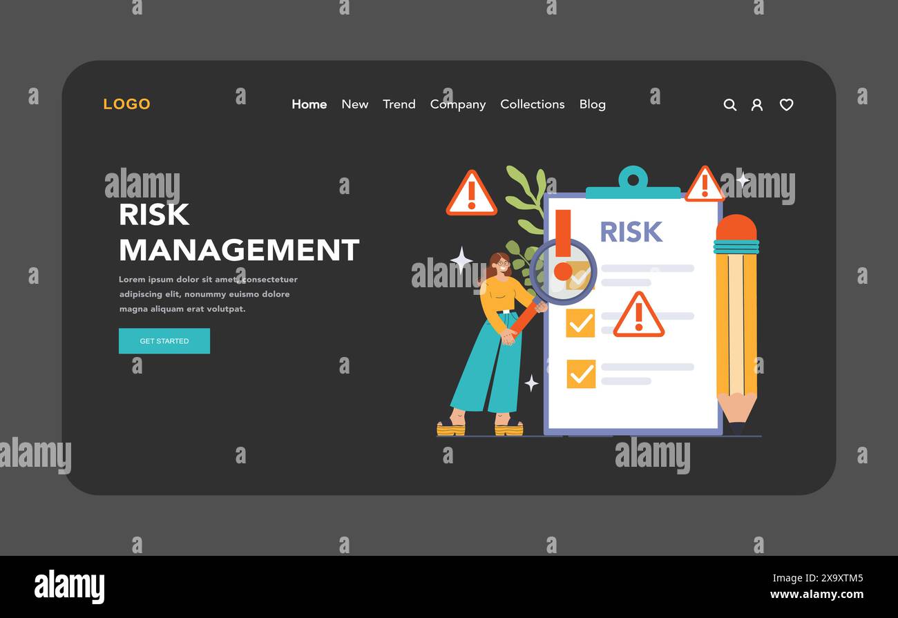 Risk Management concept. An analyst scrutinizes potential risks using a ...
