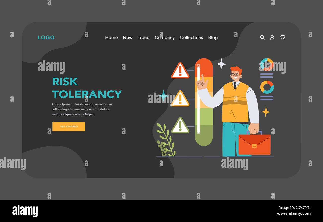Risk Tolerancy concept. Businessman adjusting the meter to measure ...