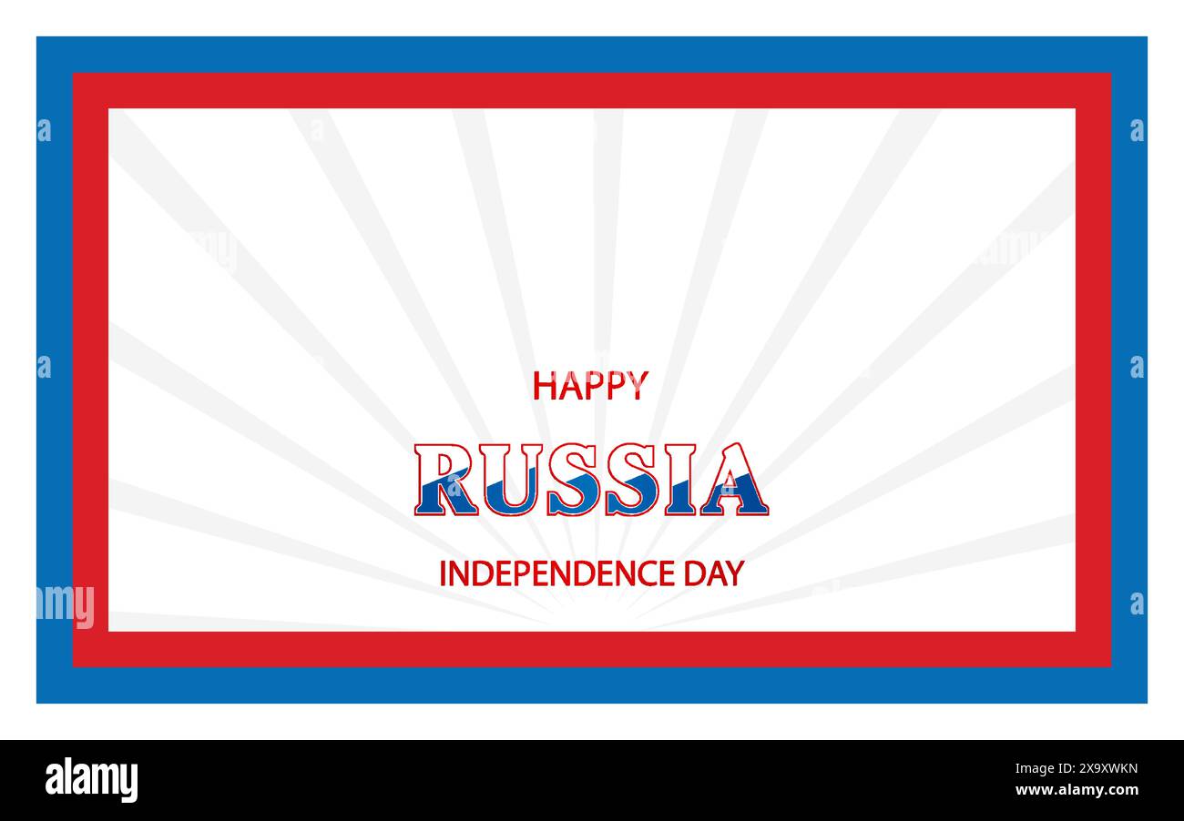 Happy Independence day of Russia card with bleu and red paper cut style ...