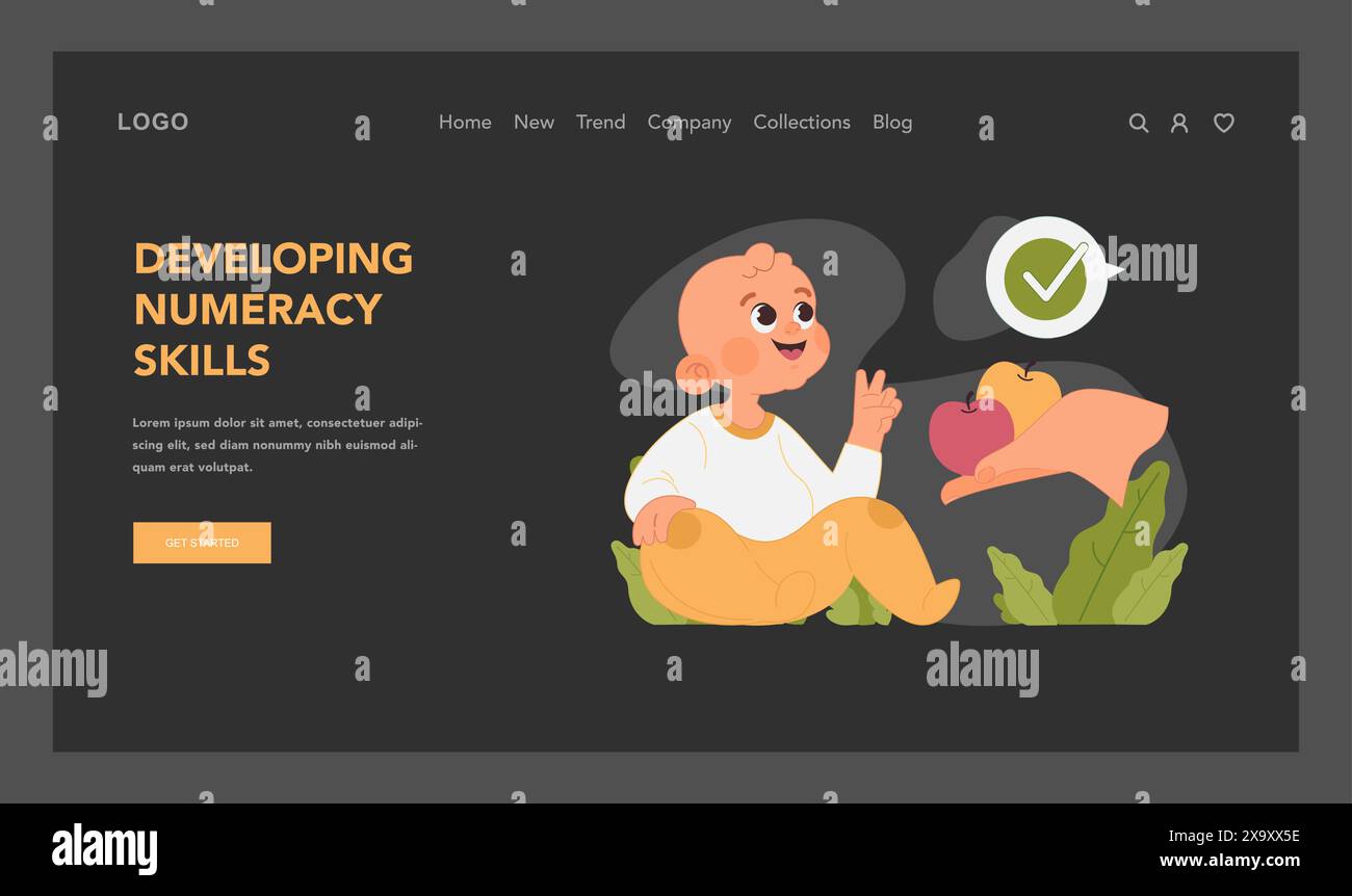 Toddler with big smile learning to count using colorful apples. Early ...