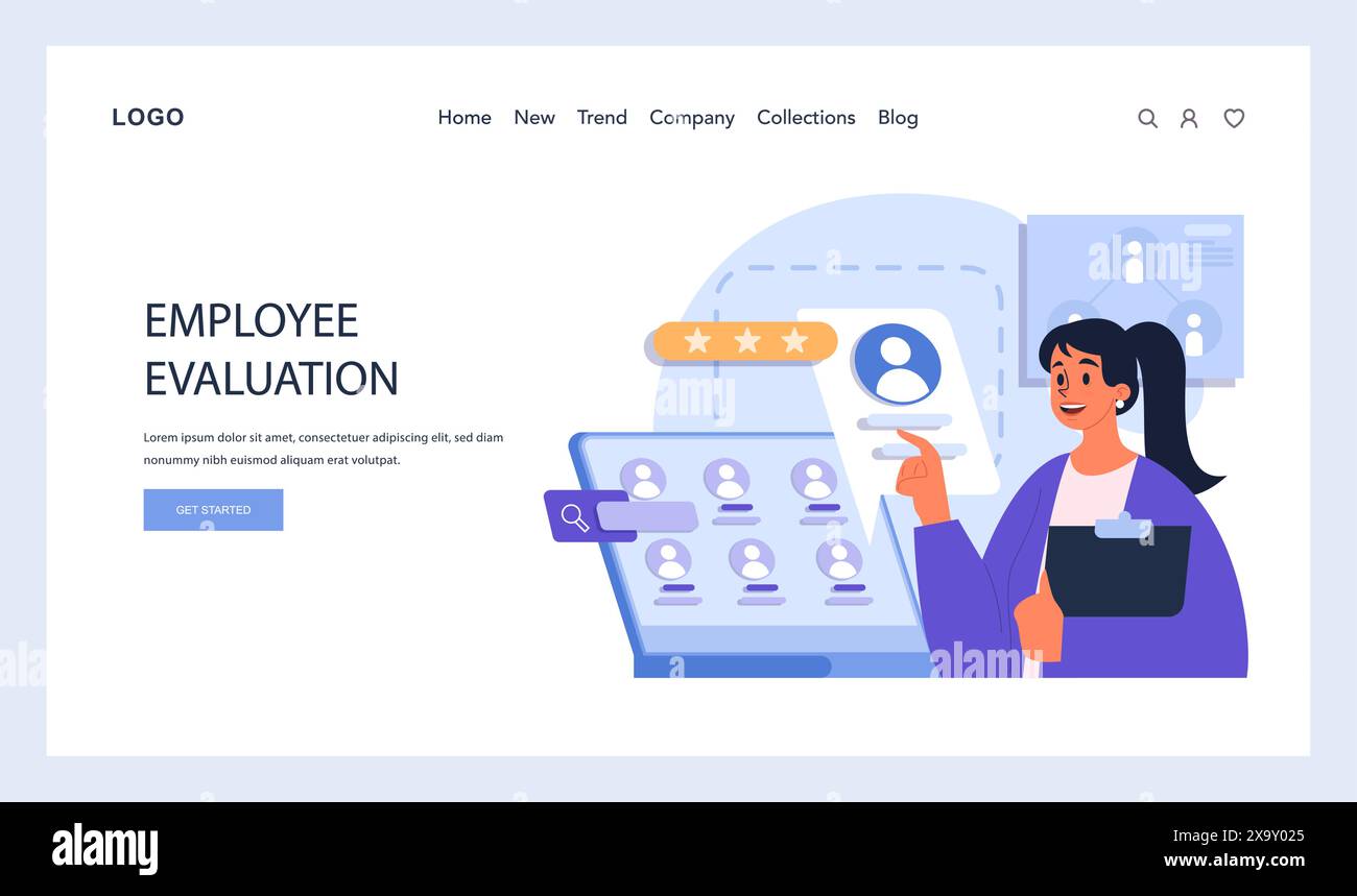 Employee Evaluation concept. A dedicated manager assessing team members ... Employee Evaluation concept. A dedicated manager assessing team members ...
