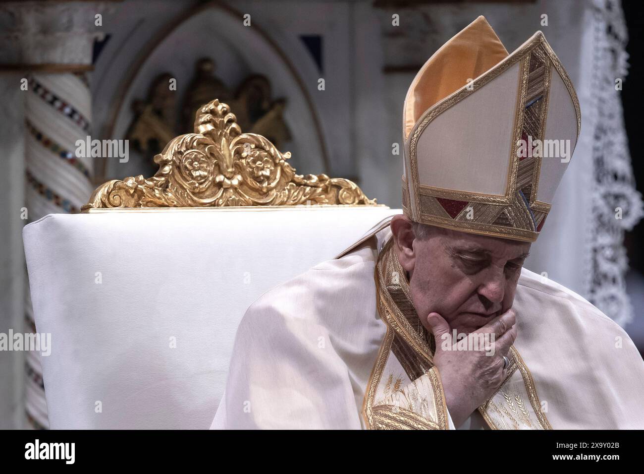 Rome, Italy, 2 june 2024. Pope Francis presides over a holy Mass on the ...