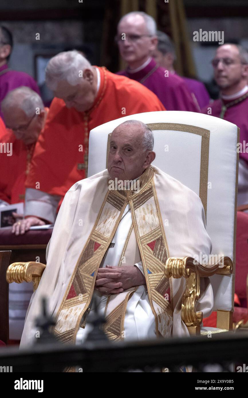 Rome, Italy, 2 june 2024. Pope Francis presides over a holy Mass on the ...