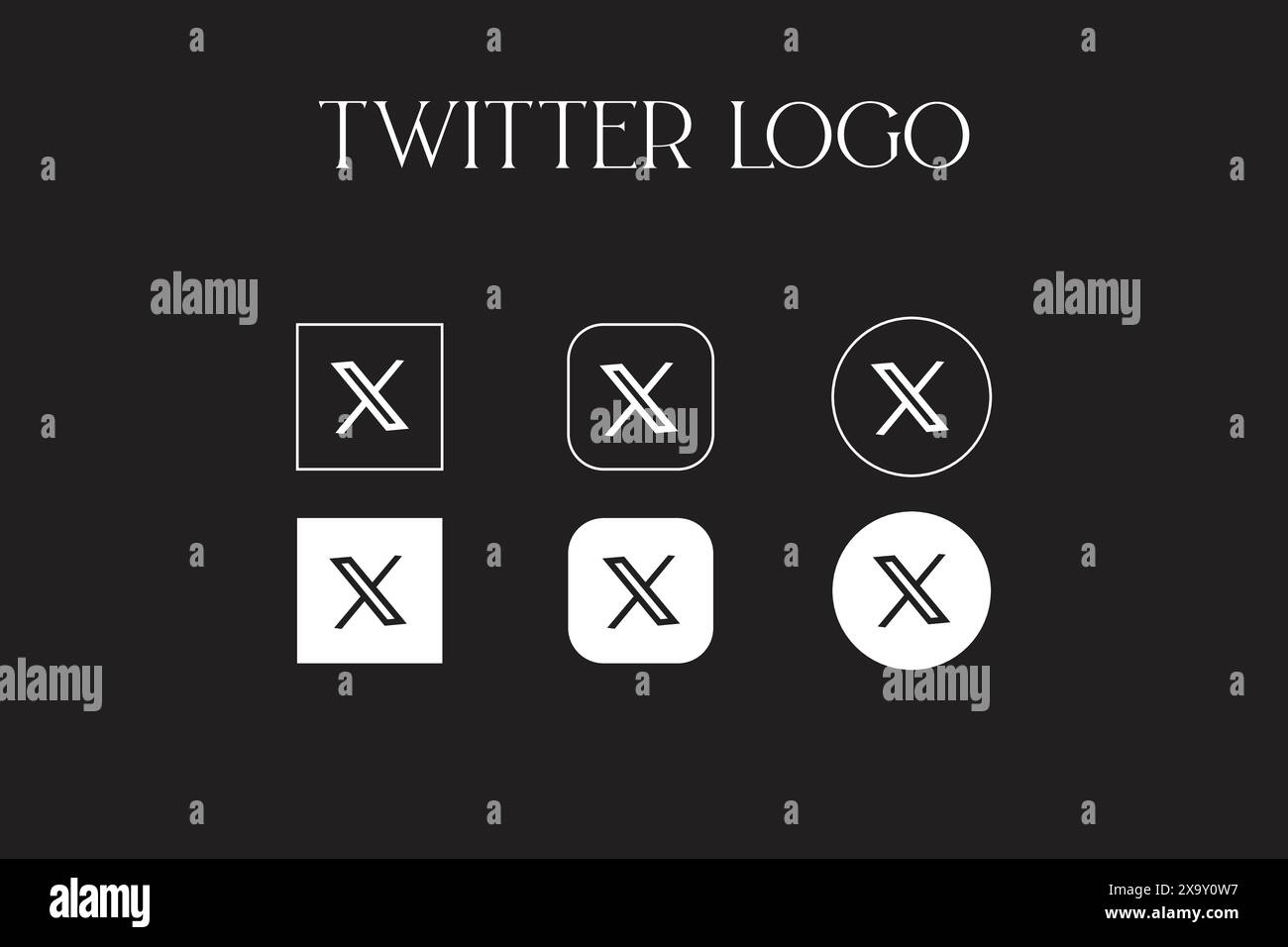 Twitter social network logo icon collection. X new logo icon twitter Stock Vector Image & Art ...