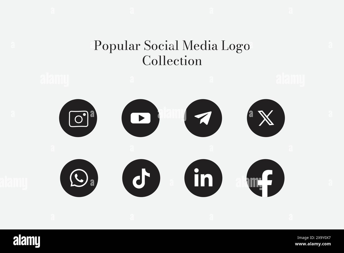 Popular social network logo icon collection. Social media icon pack ...