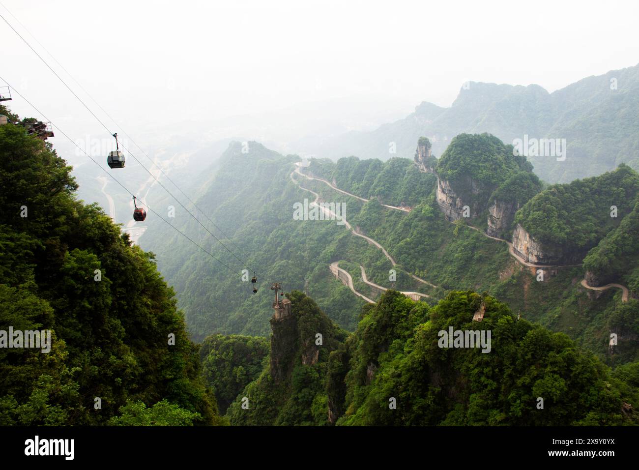 View landscape mountain and cable car cableway for chinese people ...