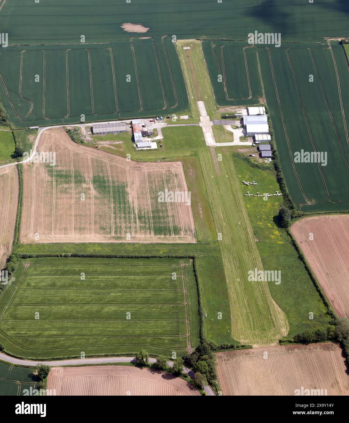 aerial view of Bagby Airfield, North Yorkshire Stock Photo - Alamy