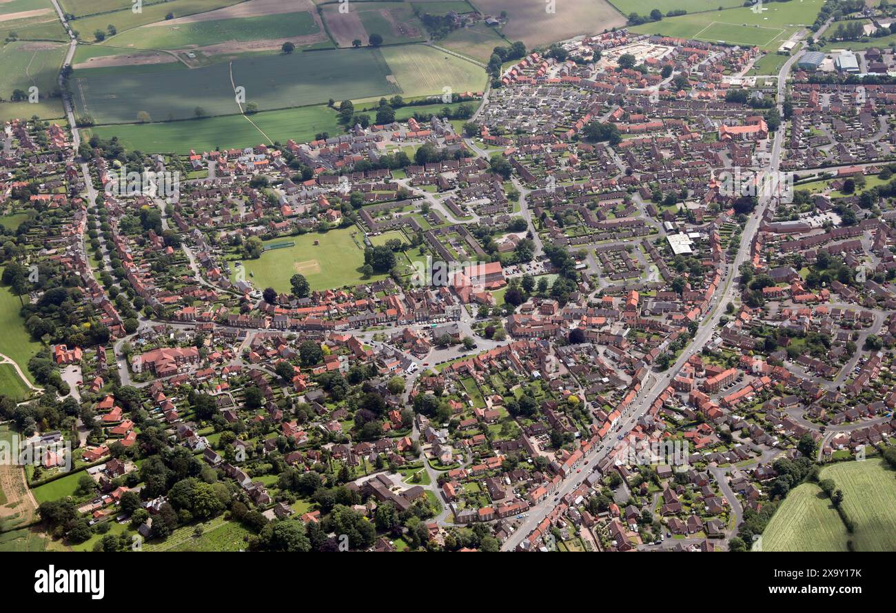 aerial view of Easingwold town centre, North Yorkshire Stock Photo - Alamy