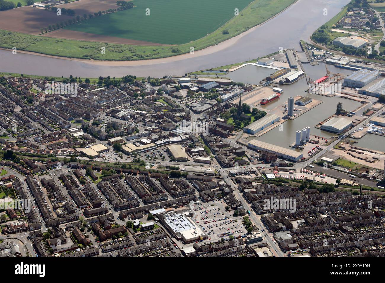 aerial view of Goole, East Yorkshire Stock Photo - Alamy
