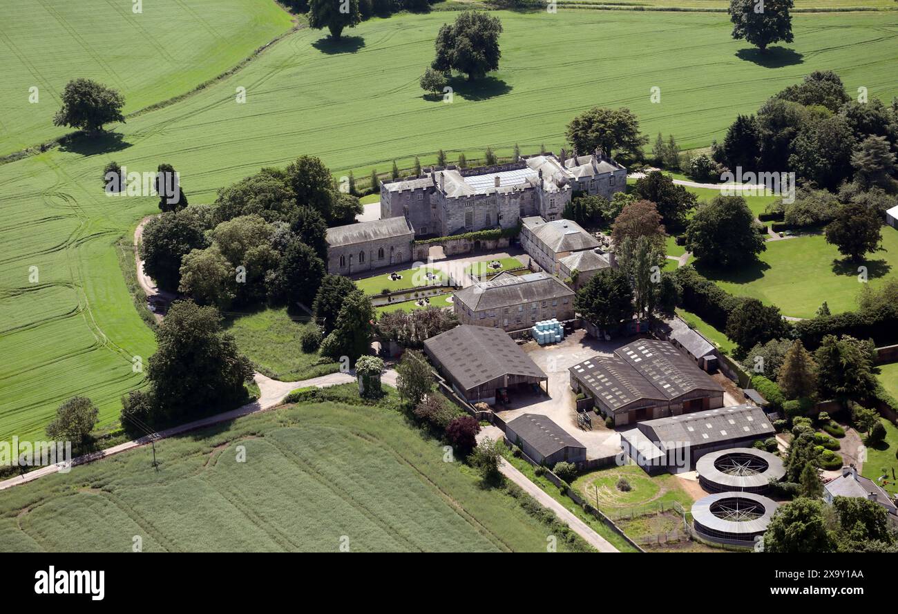 aerial view of Hazlewood Castle, a 4 star hotel near Tadcaster, West ...