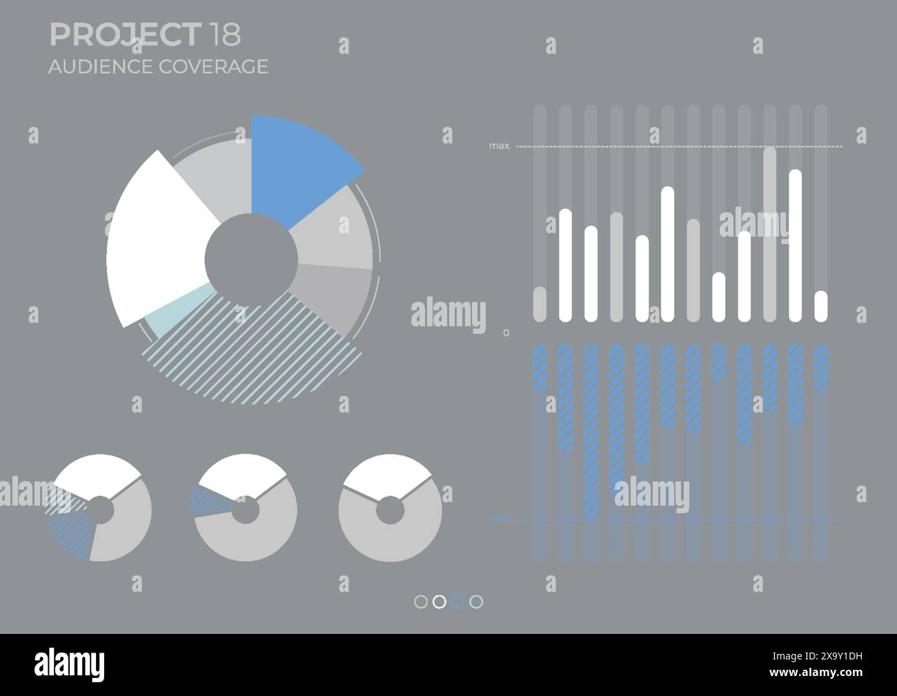 Coverage audience data charts in color. Vector elements charts Stock ...
