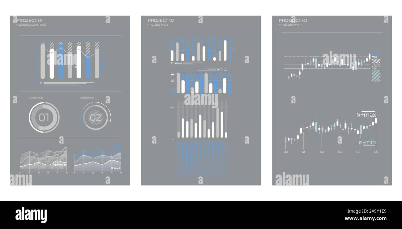 Project elements commercial charts. Modern visual vector illustration ...