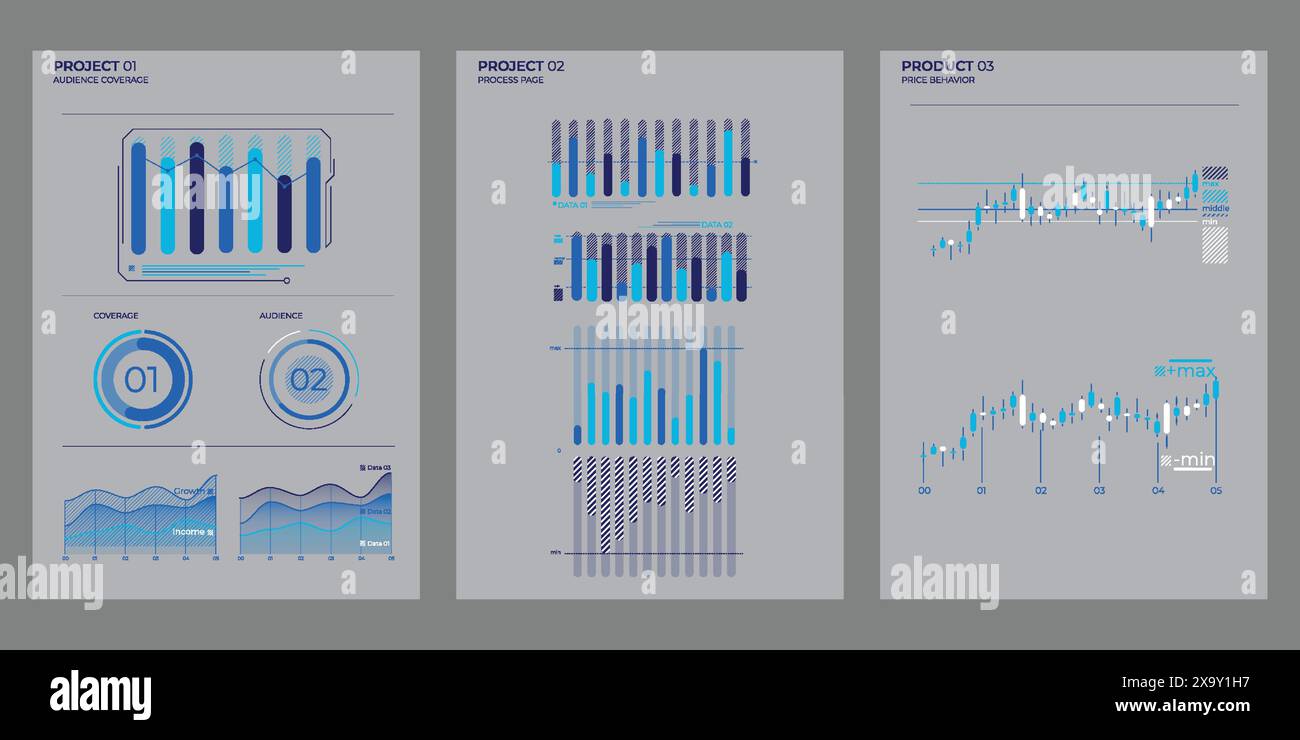 Project elements commercial charts. Modern visual vector illustration ...