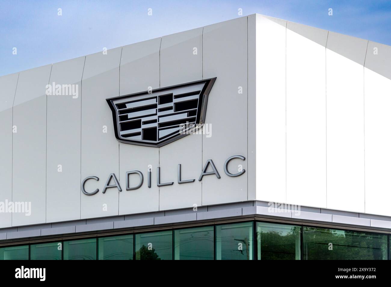 ST PAUL, NM, USA - JUNE 2, 2024:Cadillac auto dealership exterior sign ...