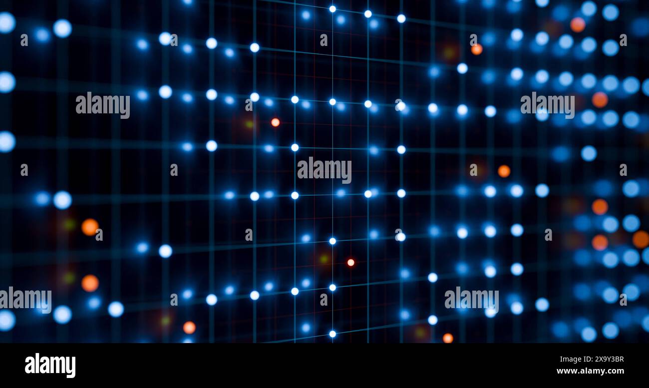 Digital connections, illuminated dots, wire frame. Digital connections ...