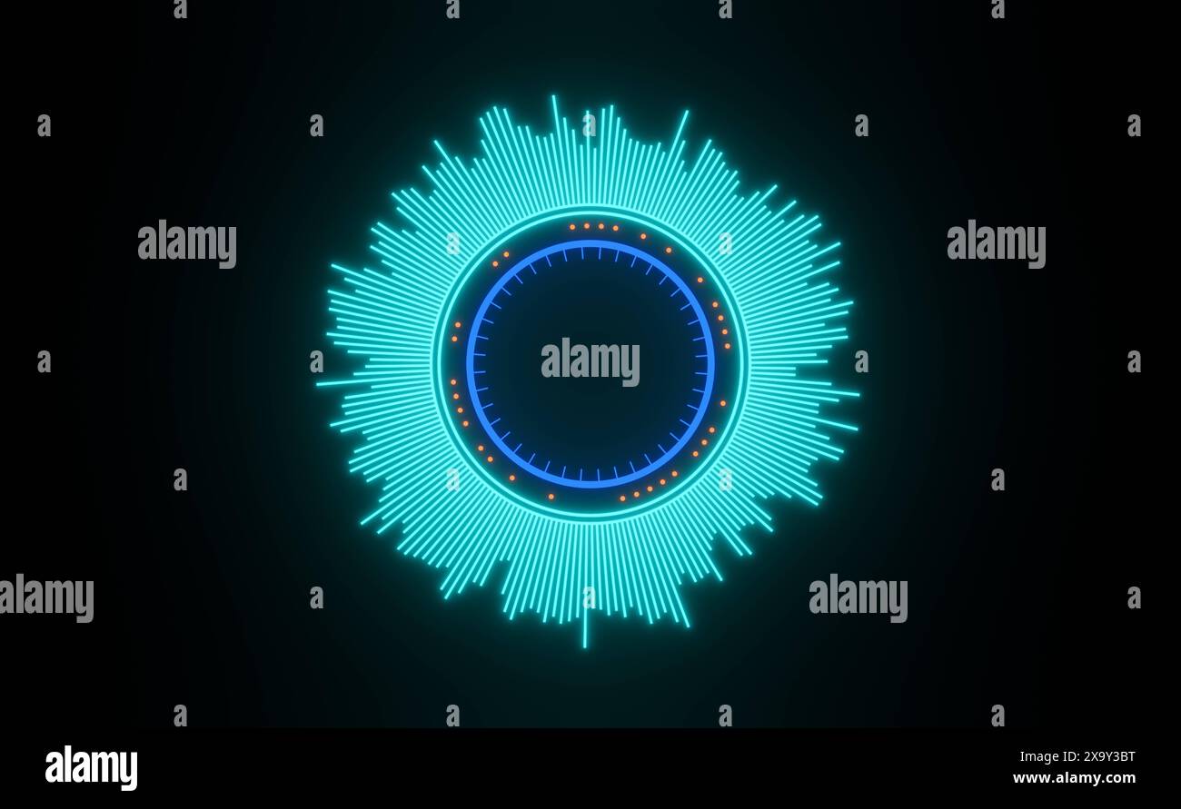 Bar graph shaped around the circle and orange dots. Blue bar graph ...