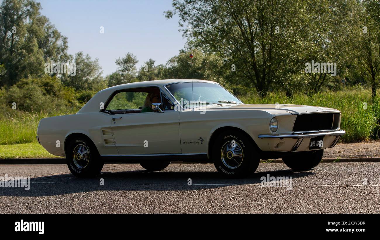 Stony Stratford,UK - June 2nd 2024: 1967 white Ford Mustang classic ...