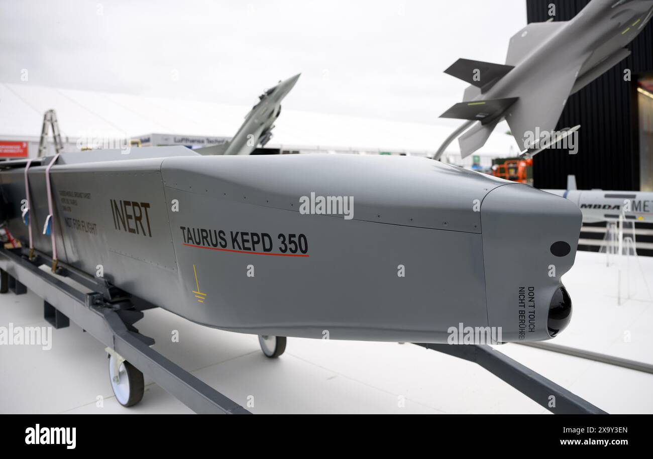 03 June 2024, Brandenburg, Schönefeld: The Taurus KEPD-350 cruise ...