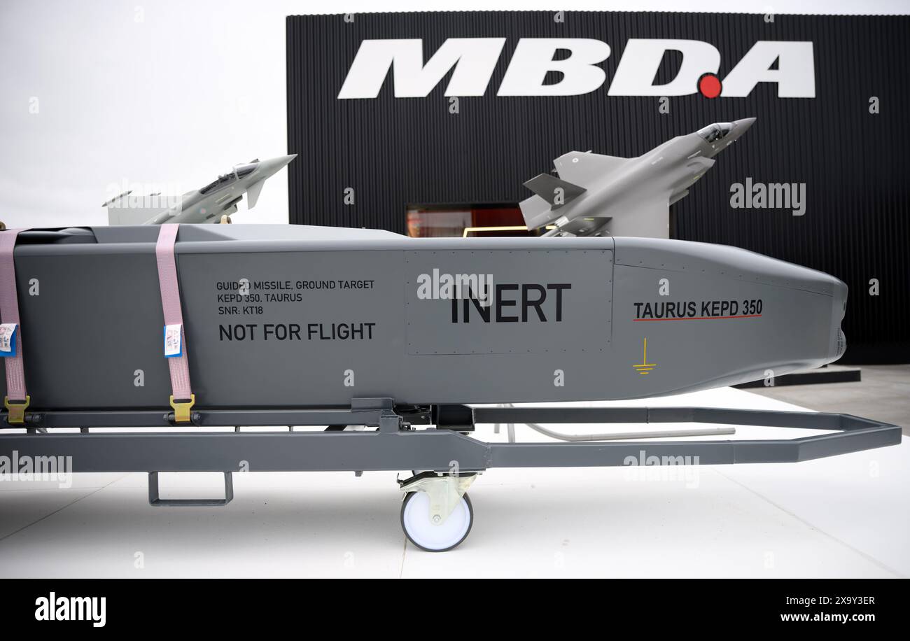 03 June 2024, Brandenburg, Schönefeld: The Taurus KEPD-350 cruise ...