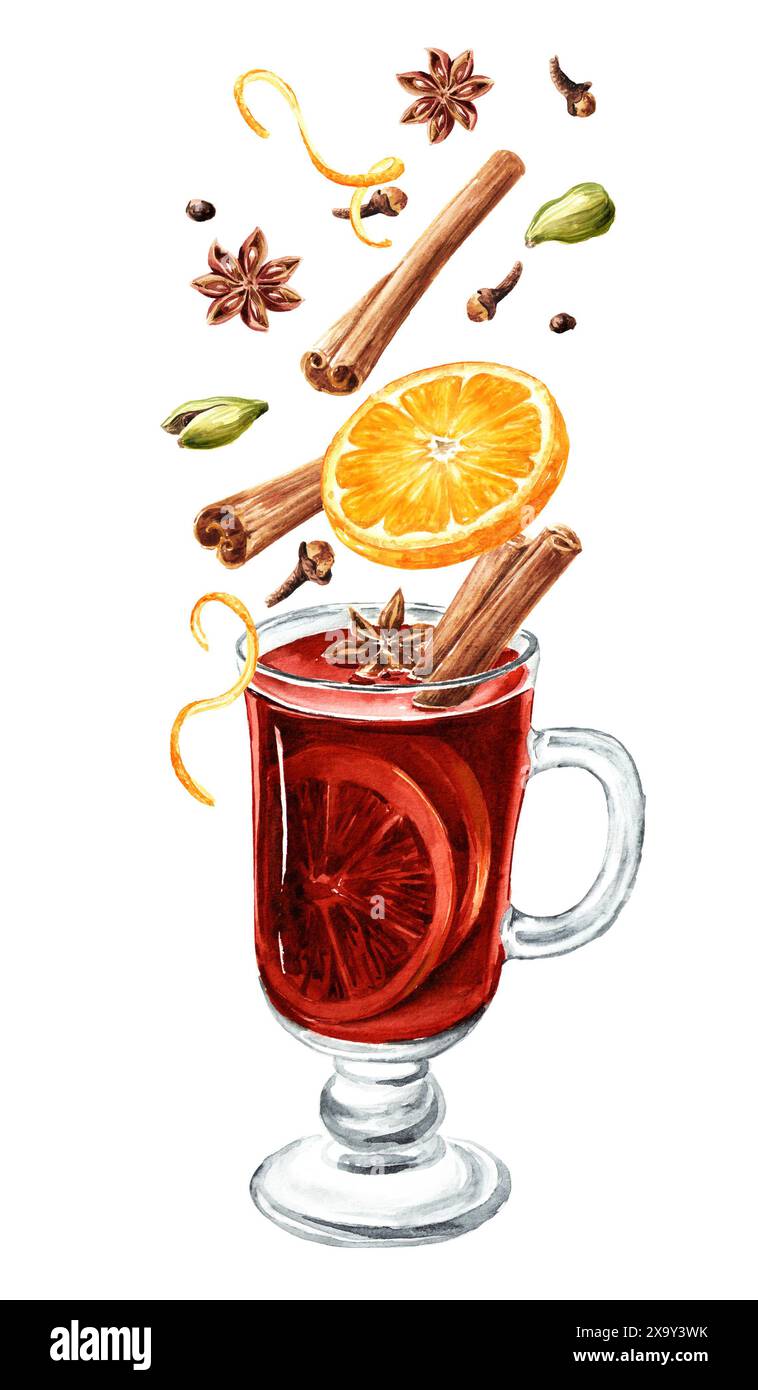 Splash mulled wine falling Cut Out Stock Images & Pictures - Alamy