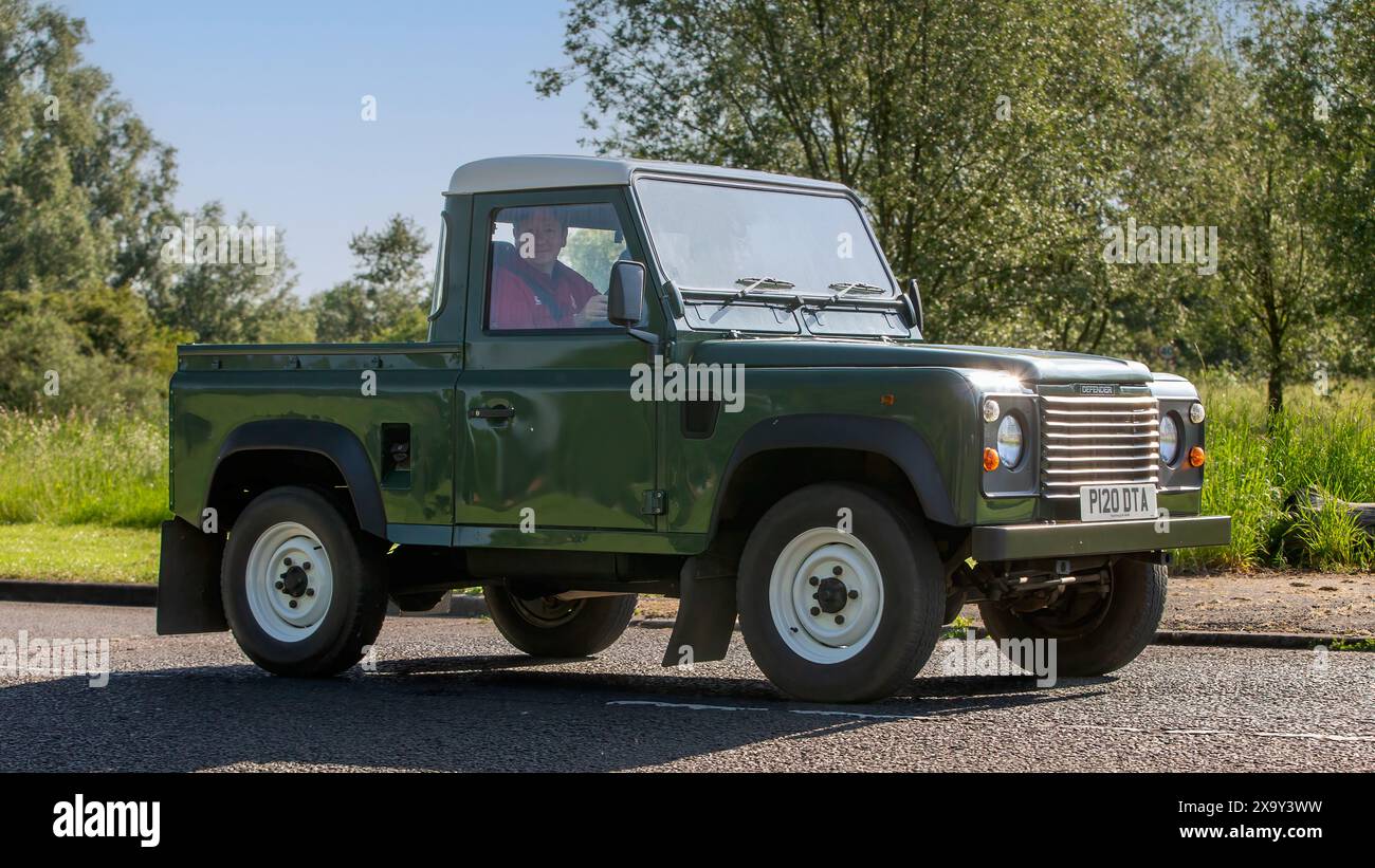 Stony Stratford,UK - June 2nd 2024: 1997 green Land Rover Defender car ...