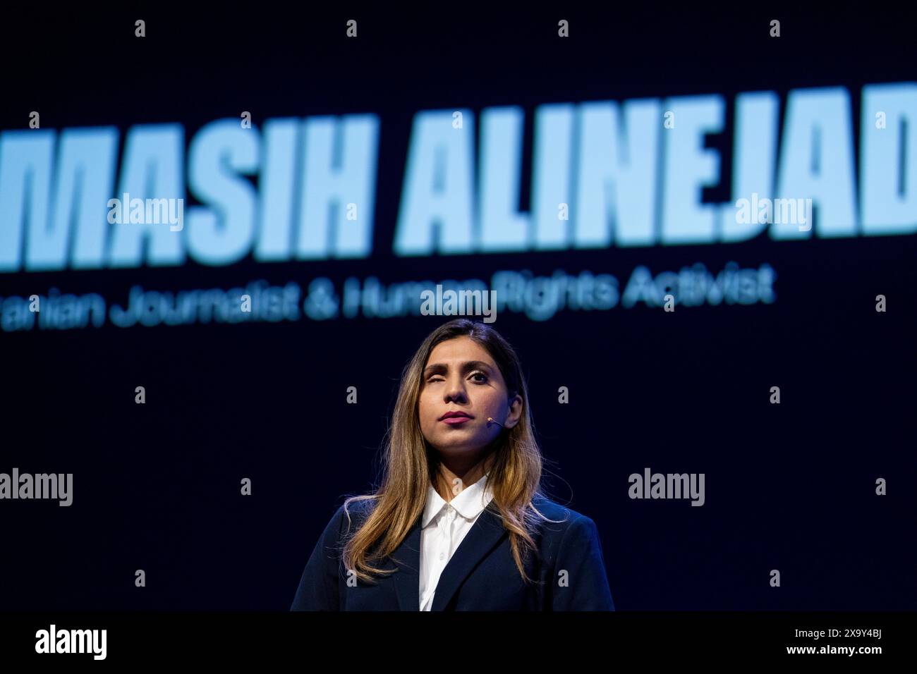 Oslo 20240603. Kosar Eftekhari was shot in the eye during the demonstrations in Iran in autumn ...