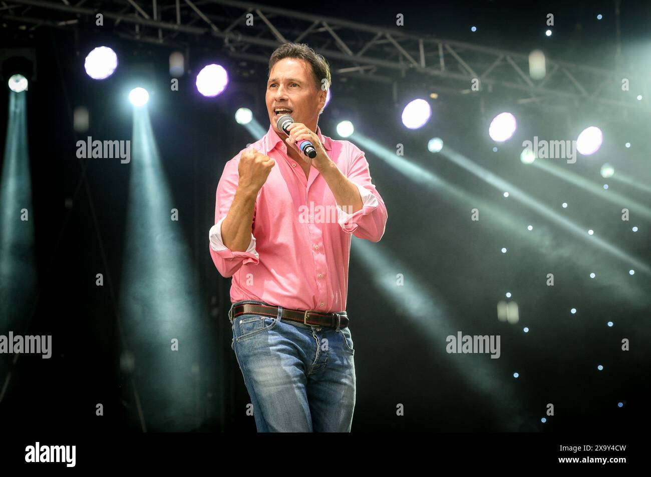 Leyland, Lancashire, Sunday May 26, 2024. Singer Nathan Moore from ...