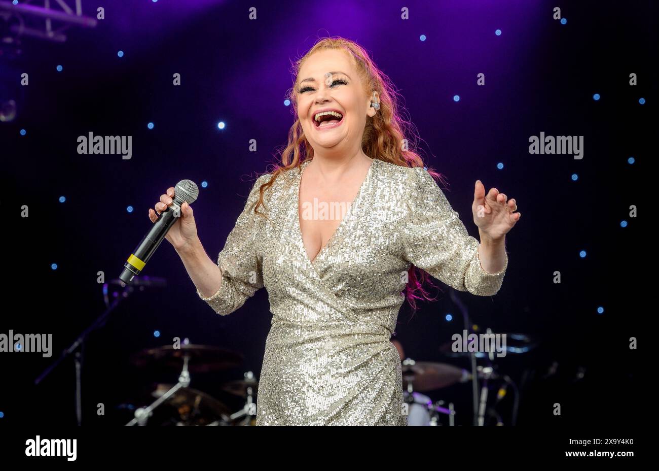 Leyland, Lancashire, Sunday May 26, 2024. Singer Sonia performs on ...