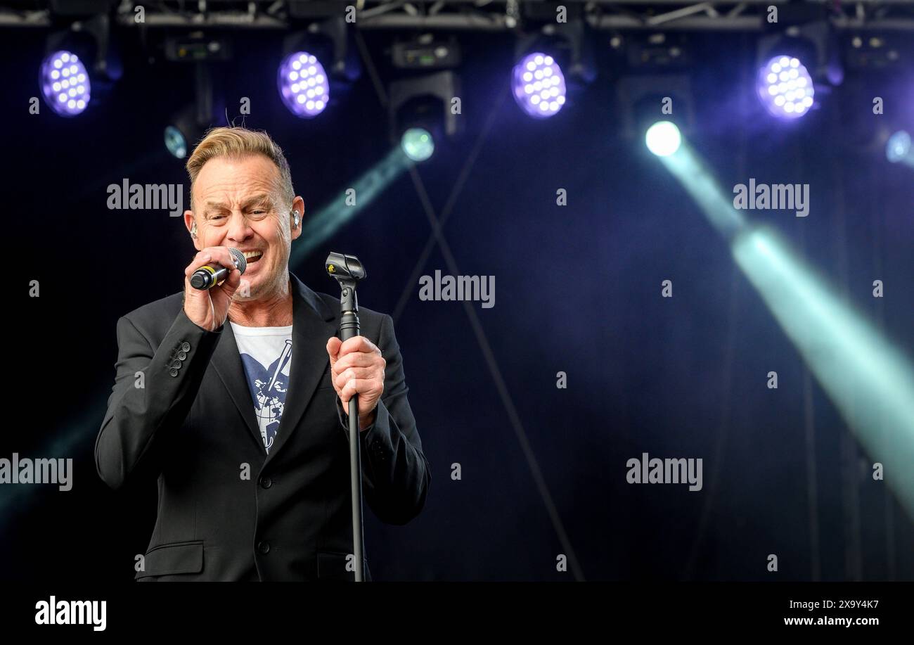 Leyland, Lancashire, Sunday May 26, 2024. Singer and actor Jason ...