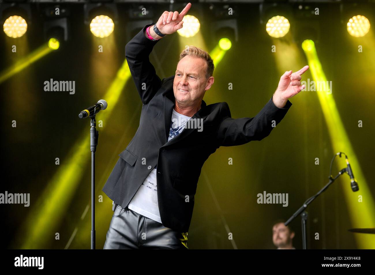 Leyland, Lancashire, Sunday May 26, 2024. Singer and actor Jason ...