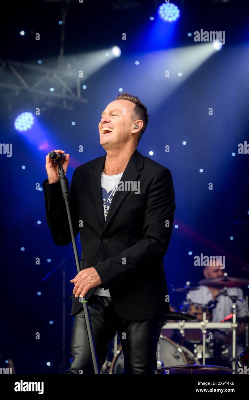 Leyland, Lancashire, Sunday May 26, 2024. Singer and actor Jason ...