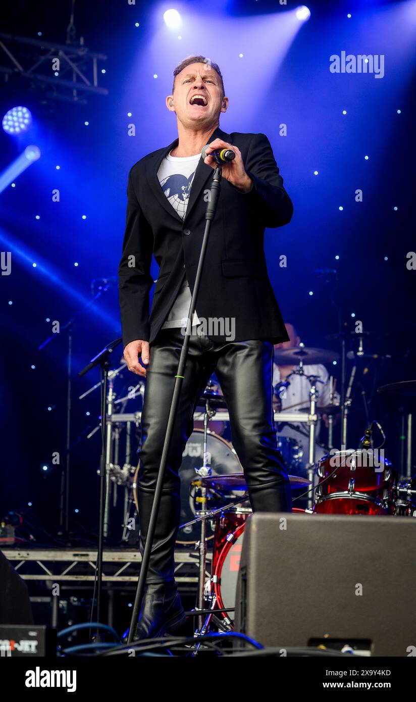 Leyland, Lancashire, Sunday May 26, 2024. Singer and actor Jason ...