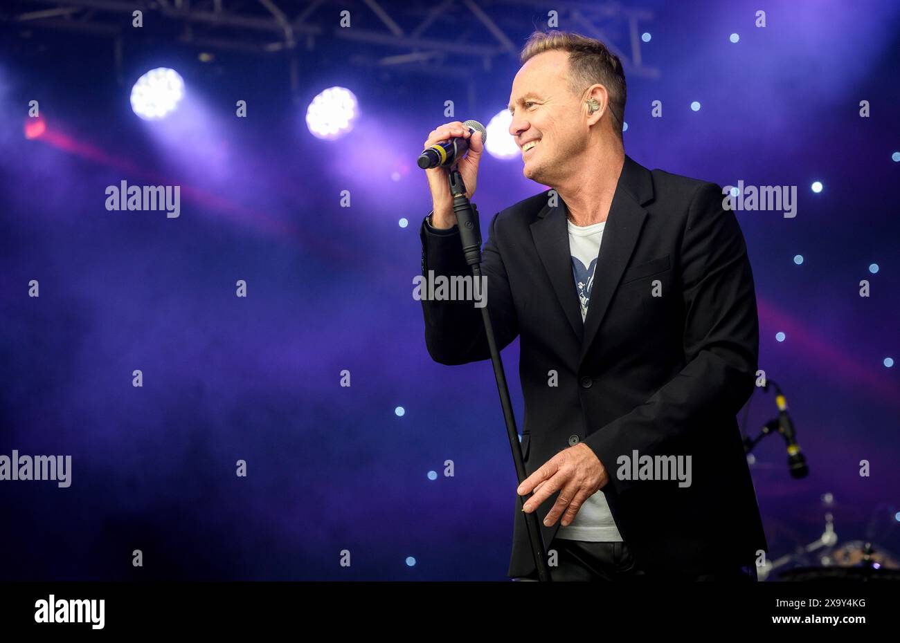 Leyland, Lancashire, Sunday May 26, 2024. Singer and actor Jason ...