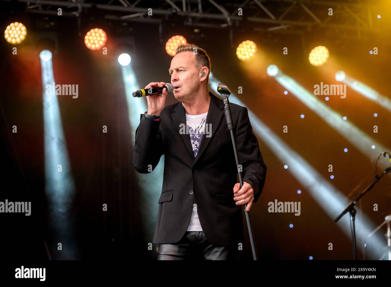 Leyland, Lancashire, Sunday May 26, 2024. Singer and actor Jason ...