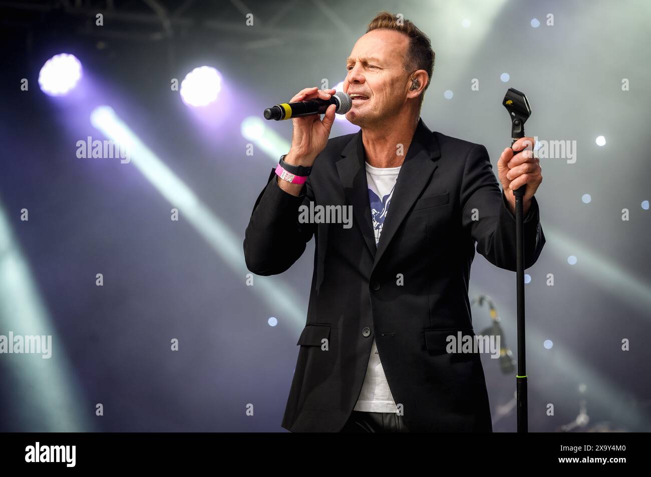 Leyland, Lancashire, Sunday May 26, 2024. Singer and actor Jason ...
