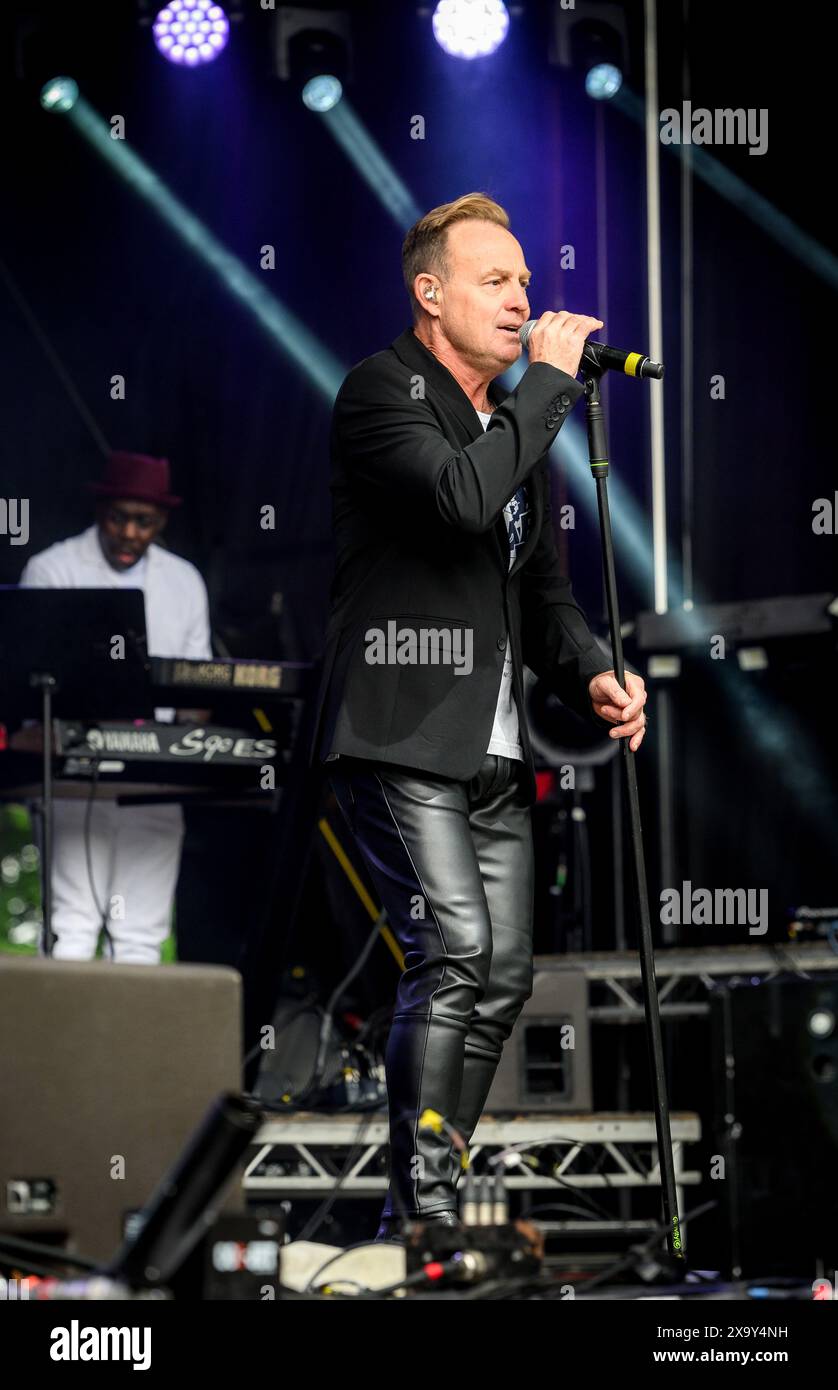 Leyland, Lancashire, Sunday May 26, 2024. Singer and actor Jason ...