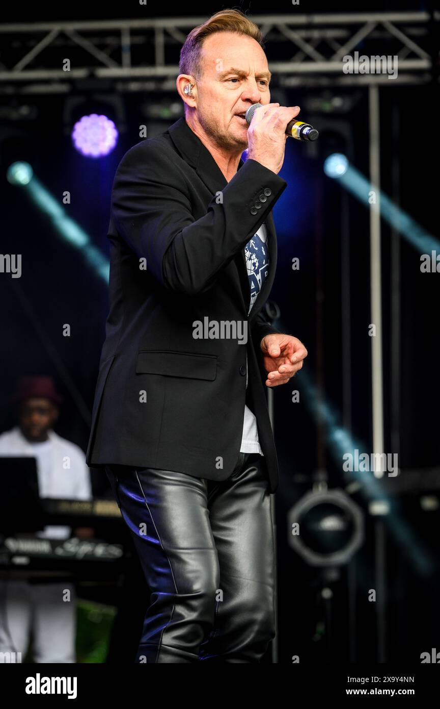 Leyland, Lancashire, Sunday May 26, 2024. Singer and actor Jason ...
