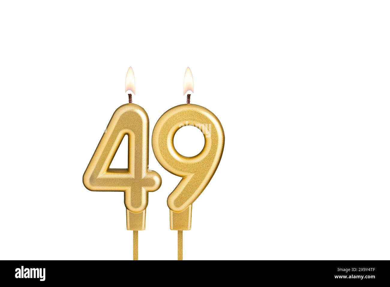 Birthday candle number 49 on white background Stock Photo - Alamy