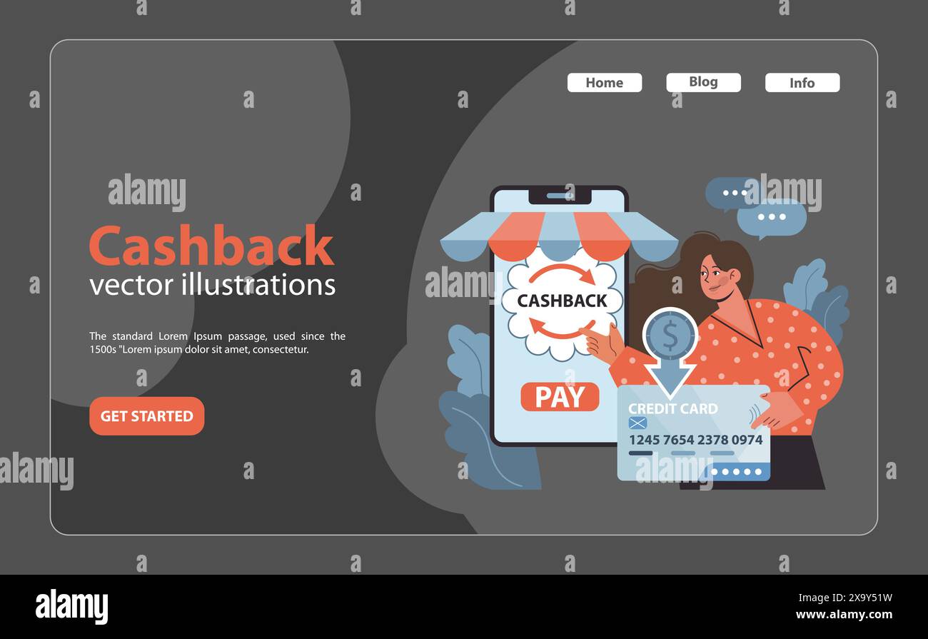 Cashback concept. Woman showcasing easy rewards through mobile payment. Credit card transactions ...