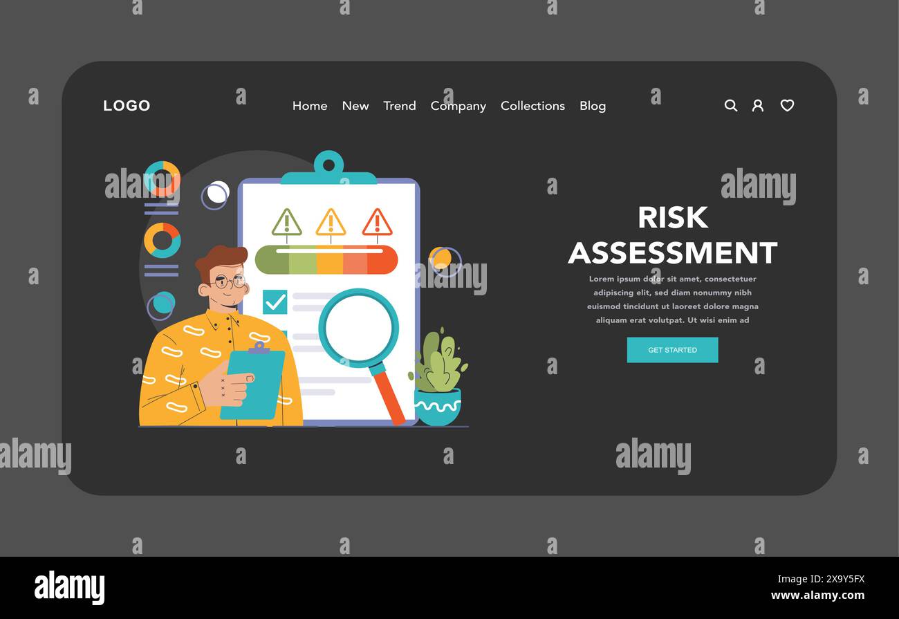 Decision-making dark or night mode web, landing. Strategic thinking, brainstorming and solution ...