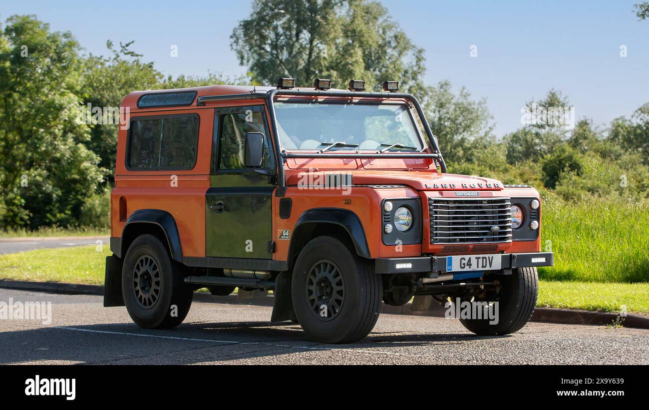 Stony Stratford,UK - June 2nd 2024: 2003 orange Land Rover Defender 90 ...