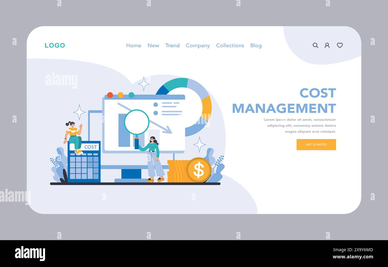 Cost Management web or landing page. Strategic financial analysis for budget optimization. Cost ...
