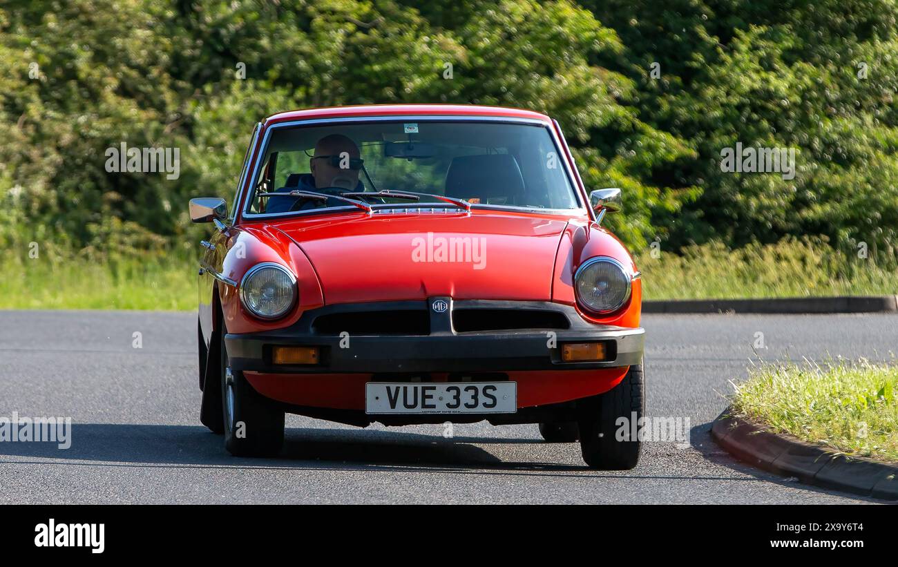 Stony Stratford,UK - June 2nd 2024: 1977 orange MG B GT classic British ...