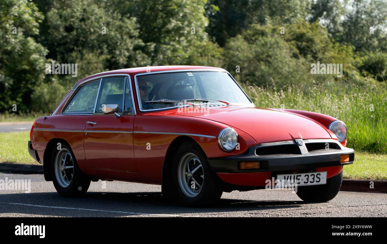 Stony Stratford,UK - June 2nd 2024: 1977 orange MG B GT classic British ...