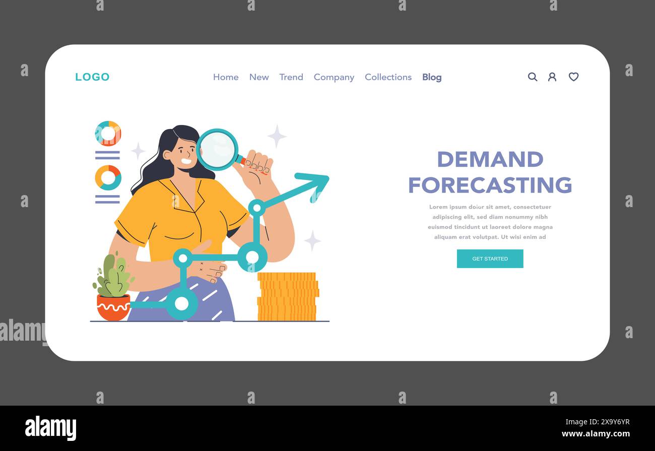 Demand Forecasting concept. Expert analyzing market trends to predict future needs, ensuring ...