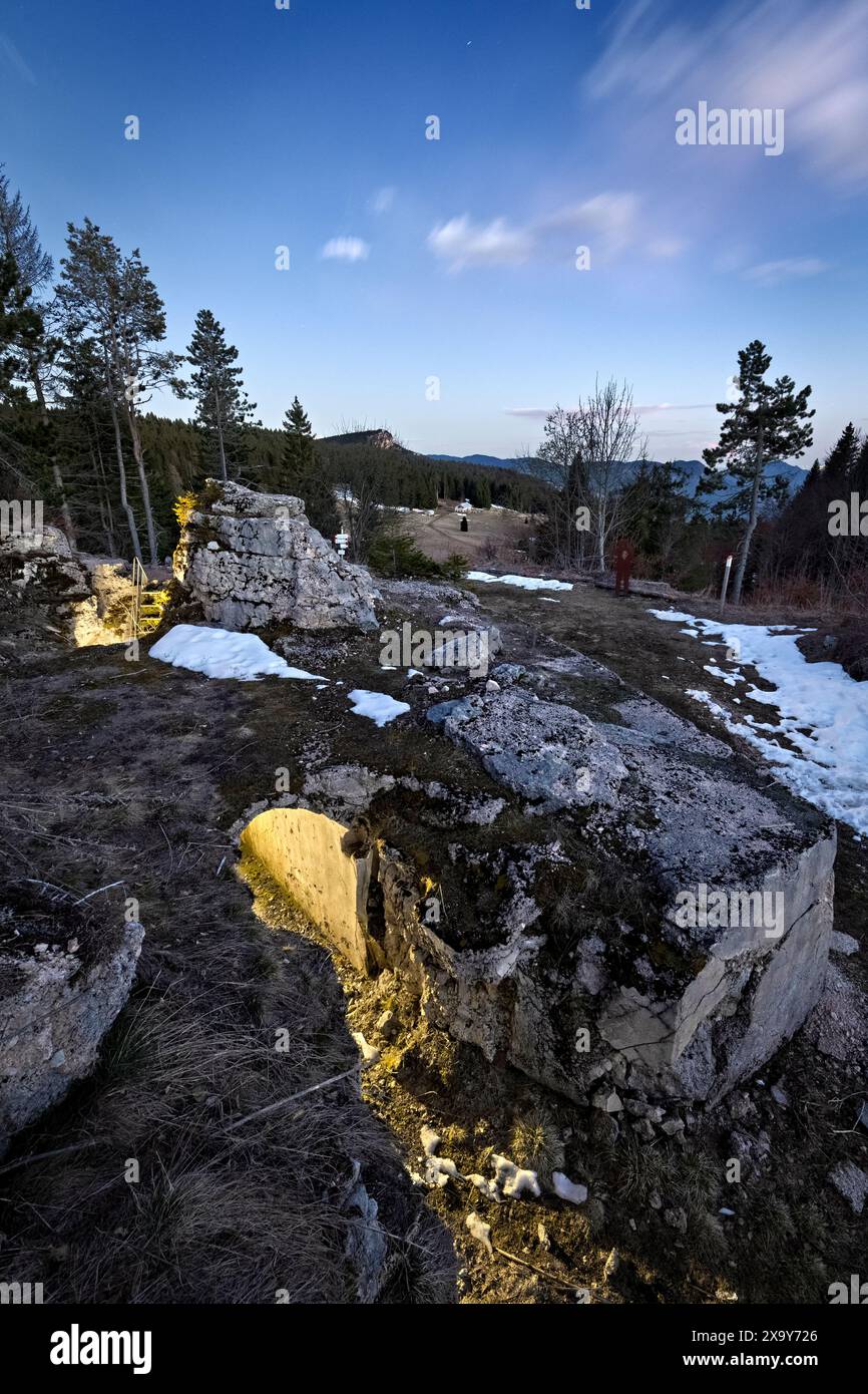 Fort Luserna: the ruins of the Viaz outpost. Luserna, Cimbra Alp ...