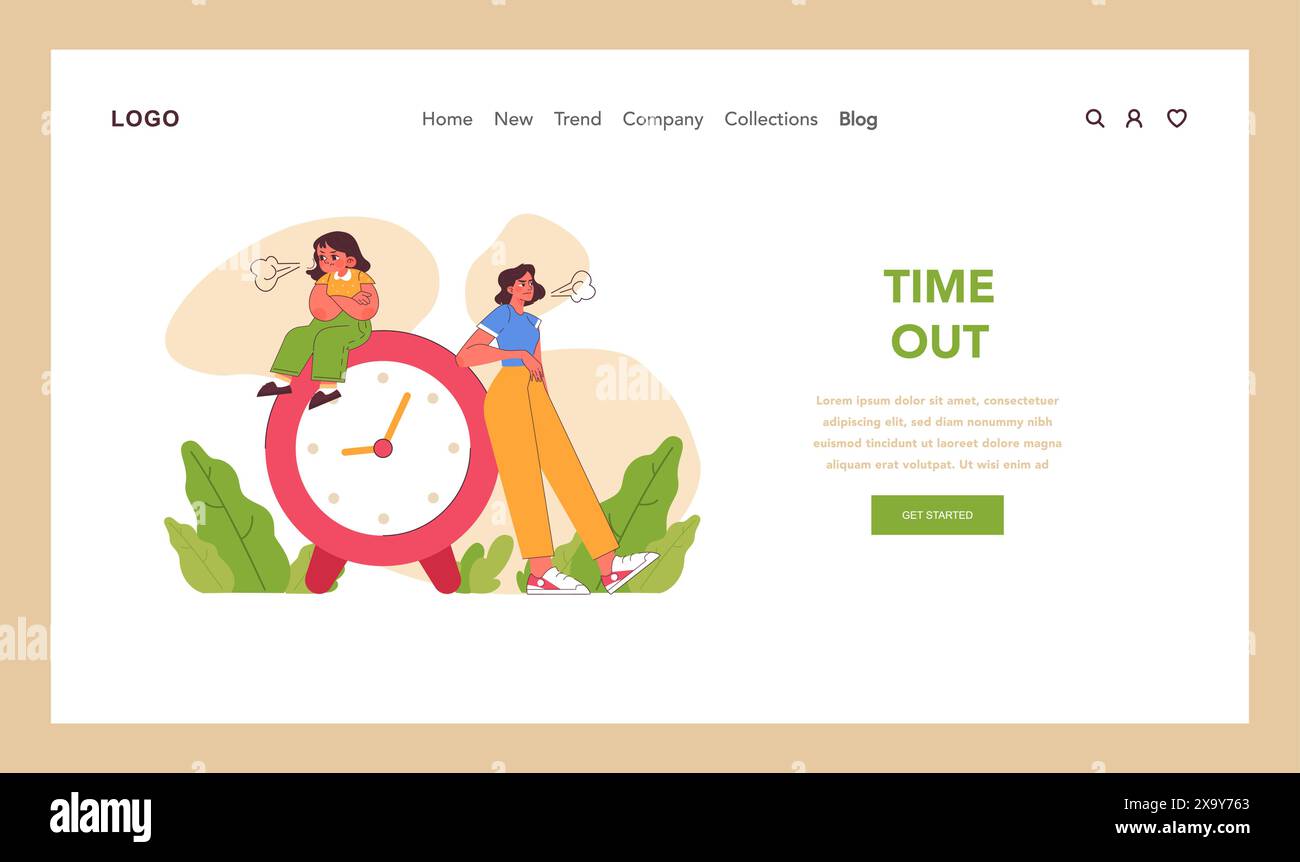 Time out web or landing. Mother and daughter take moment to breathe and ...