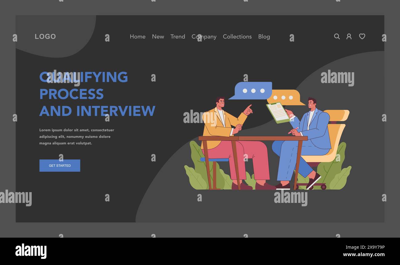 Qualifying process and interview concept. Male candidate taking part in ...